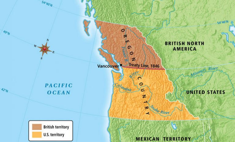 15/06/1846: Biên giới giữa Mỹ và Canada được thiết lập